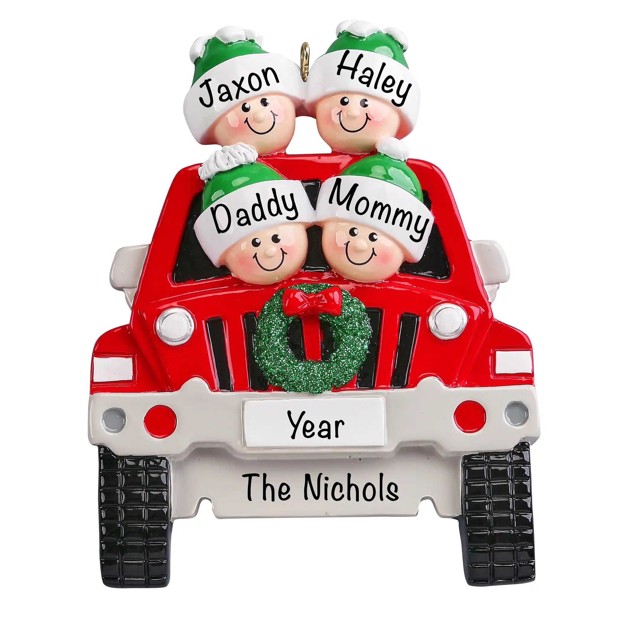 SUV Family of 4 Christmas Ornament - MyOrnament – MyOrnament.com