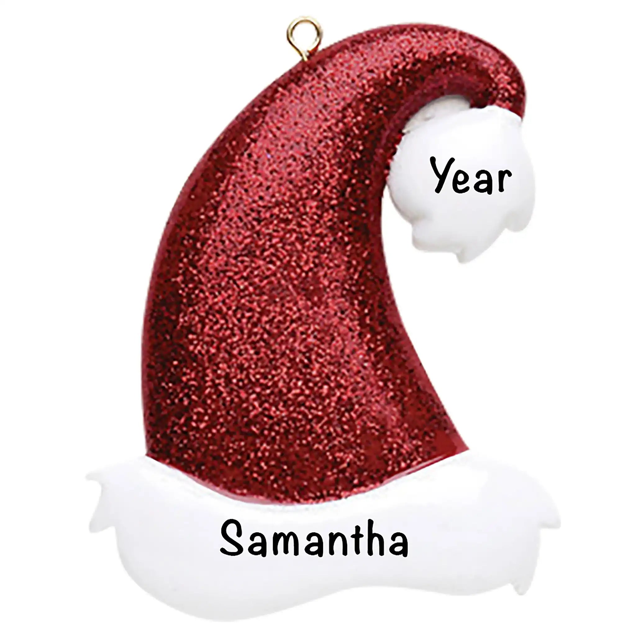 Santa Glitter Hat Christmas Ornament - Free Personalization ...