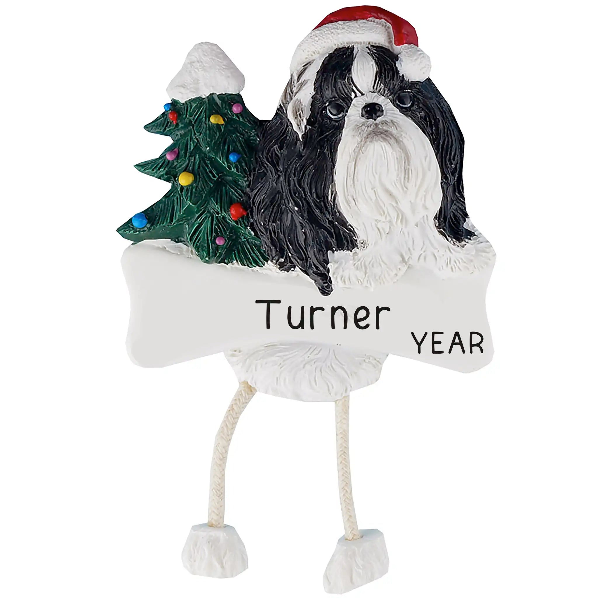 Personalized Black and White Shih Tzu Christmas Ornament – MyOrnament.com