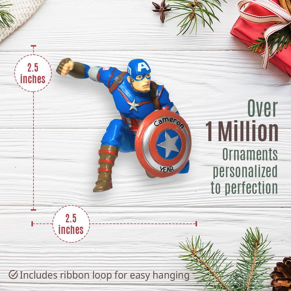 Personalized Captain America Christmas Ornament | Super Hero ...