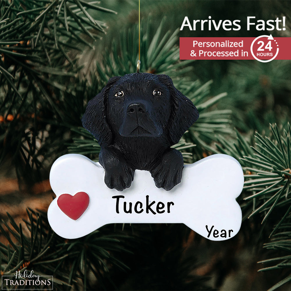 Personalized Black Lab Ornament | Dog Name Keepsake Gift – MyOrnament.com