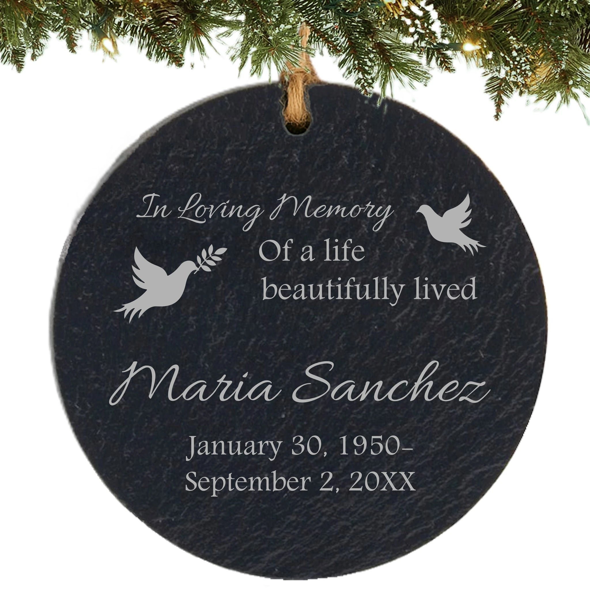 Personalized In Loving Memory Slate Ornament – MyOrnament.com